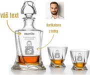 Dekorant Whisky set Quadro 1+2 s karikaturou z fotky