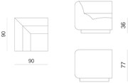 Prostoria designové sedačky Layout Sofa Corner Seat M