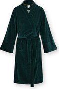 Pip Studio Naomi Kimono Velvet Little Sumo Stripe, modro-zelené (Bavlněné sametové kimono)