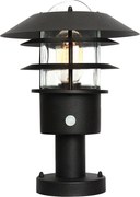 Nízká venkovní lampa s čidlem Elstead HELSINGOR/černá/30 cm