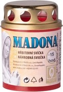 Hřbitovní svíčka Madona s plechovým víčkem, červená, 55 g