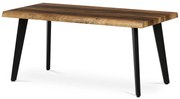 Stůl konferenční, 120x60x55 cm, MDF deska, dekor staré dřevo, kov, černý lak