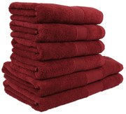 TOP Set ručníků a osušek AURA COLLECTION 6 kusů - Temně červená