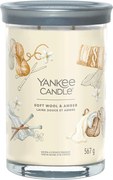 Yankee Candle vonná svíčka Signature Tumbler ve skle velká Soft Wool & Amber 567g