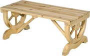 Zahradní lavice Outsunny, dřevěná, odolná vůči počasí, rustikální venkovní nábytek, Přírodní 98 x 50 x 39,5 cm | Aosom