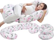 Těhotenský a kojicí polštář BABYMAM PREMIUM 300 cm 3v1 - Květy v zahradě