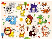 Bino Dřevěné puzzle safari 11 dílků