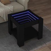 Konferenční stolek s LED černý 53 x 53 x 45 cm kompozitní dřevo