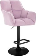 LuxuryForm DESIGN Barová židle AMALFI VELUR na černé kulaté podstavě - levandule