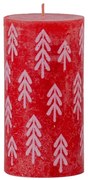 Bolsius adventní a vánoční svíčka rustic s potiskem Válec 68x130mm Delicated Red
