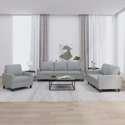 3dílná sedací souprava s poduškami světle šedá textil 3201428