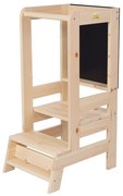 Učicí věž z borovicového dřeva v přírodní barvě Montessori – Meowbaby