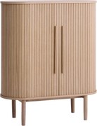 Skříňka v dekoru dubu s posuvnými dveřmi ve světle přírodní barvě 100x118x40 cm Meta – Unique Furniture
