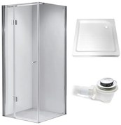 BPS-koupelny Čtvercový sprchový kout HYD-SK1390A 80x80 chrom/transparent + vanička HYD-SSV-SXL02A bílá