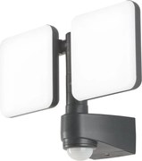 FAN LED-SAT-20 Venkovní reflektor LED SAT antracit plast 2x10 W 2400 lm 4000 K IP54 se senzorem 23x33x13,35 cm - FANEUROPE