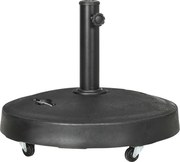 Outsunny stojan na slunečník 23,5 kg mobilní držák slunečníku s kolečky pro tyče Ø38/48 mm syntetická pryskyřice pro zahradní balkon černý