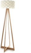 Bambusová stojací lampa - bílá, výška 150 cm