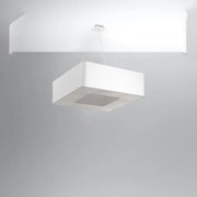 Závěsné svítidlo Urano, 1x bílé textilní stínítko, (bílý plast), (60 cm)
