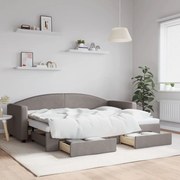 Válenda s přistýlkou a zásuvkami taupe 80 x 200 cm textil 3197222