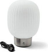Tchibo - LED dobíjecí stolní lampa se skleněným stínítkem - barva: bílá