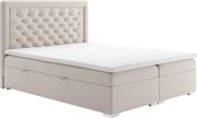 Postel boxspring, krémová, 160x200, DORMAN