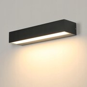 Kinkiet Scienny Led Zewnetrzny Czarny Wodoodporny 16W 3000K IP65