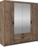 FALCO Šatní skříň Enja 4D2S se zrcadlem Odstín: Dub lefkas