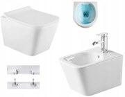 Mexen TEO Rimless wc mísa závěsná se sedátkem + bidet TEO, bílá, 30850700+35855100