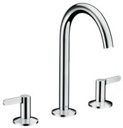Axor One - Umyvadlová baterie s výpustí Push-Open, 3-otvorová instalace, EcoSmart, chrom 48050000