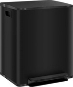 HOMCOM Odpadkový Koš 2 x 25 L S Pedálovým Víkem a Systémem Oddělení Odpadu 2 Oddíly, Recyklovatelný Odpad, Nerezová Ocel, Černý, 47.7 x 37.5 x 56 cm |