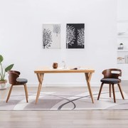 Jídelní židle 2 ks šedé ohýbané dřevo a textil 283107
