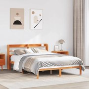 Rám postele s čelem voskově hnědý 150 x 200 cm masivní borovice 3306560
