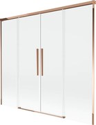 Mexen Rox, 2-křídlová posuvná vanová zástěna 170 x 150 cm, 8mm čiré sklo, růžové zlato profil, 8C9-170-002-60-00