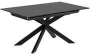 Černý rozkládací jídelní stůl se skleněnou deskou 90x210 cm Atminda – Kave Home