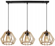 Závěsné svítidlo Timber, 3x dřevěné stínítko