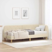 Rohový rám postele Krémová 80 x 200 cm textil 3394107