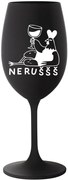 NERUŠŠŠ - černá sklenice na víno 350 ml