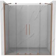 Mexen Velar Duo, posuvné dveře do otvoru 170x200 cm, 8mm čiré sklo, měděná matná, 871-170-000-02-65