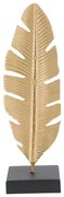 Dekorativní svícen ve zlaté barvě Mauro Ferretti Feather, výška 34 cm