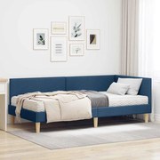 Rohový rám postele s matrací Jiný s čelo 2 ks Modrá textil 3393740