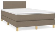 Box spring postel s matrací a LED taupe 120x190 cm textil