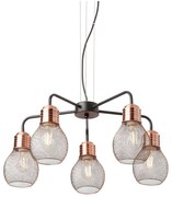 Redo 01-1580 - Lustr na lanku EDISON 5xE27/42W/230V pr. 53 cm černá/měděná