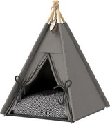 PawHut teepee stan pro domácí mazlíčky, stan pro kočky s odnímatelným a pratelným polštářem, domeček pro kočky s protiskluzovou podlahou, míček na hr…