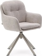 Béžové čalouněné jídelní křeslo s područkami Lexa – Kave Home