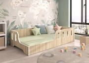 Dětská Montessori postel COCO 140x70 cm + MATRACE - sonoma