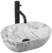 Rea Amelia Mini STONE MATT, umyvadlo na desku 380x260x130 mm, šedá-imitace kamene, REA-U9109