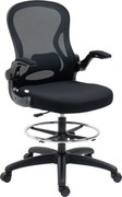 Kancelářská židle Vinsetto s nastavitelnou výškou a podnožkou do 120 kg černá ergonomická židle pro pohodlnou práci