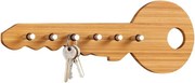 Věšák na klíče KEY, 6 háčku, bambusový, ZELLER