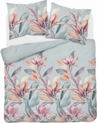Detexpol Saténové ložní prádlo 160x200 modré květy a listy – 5539 A – Home Elegance