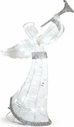 3D LED svítící anděl venkovní s trubkou 50 cm, ledově bílá s Flash, IP44, 24 V